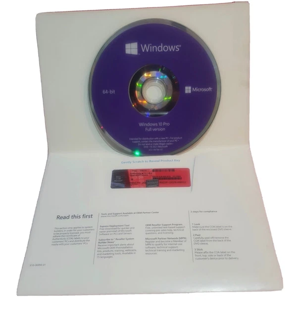 MS WINDOWS 10 Pro 64-bit English DVD Disc 1 Operating system £31.99 ...