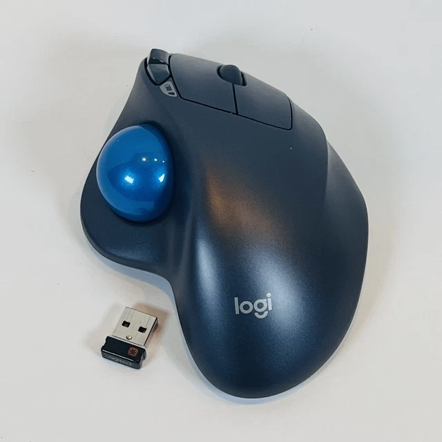 LOGITECH M570 WIRELESS Trackball Mouse With Dongle Receiver - Gray $49. ...