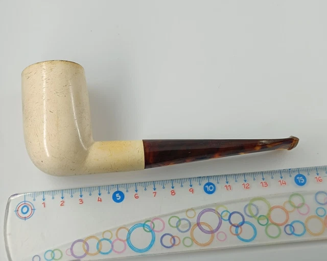 ANCIENNE PIPE EN Écume de Mer avec Tuyau en Acrylique marbré Vintage ...
