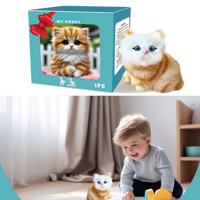 LIFE LIKE CATS Toy Sounding Plush Robot Cats Toy Toddler Crawling ...