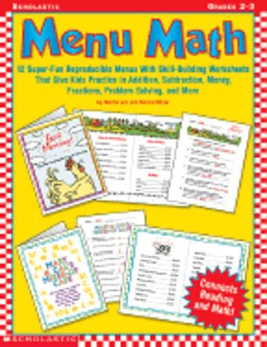 MENU MATH: SUPER-FUN Reproducible Menus with Skill-Building Worksheets ...
