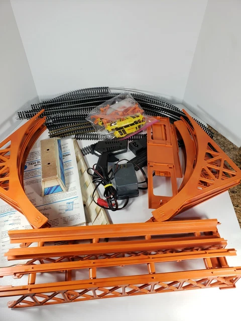 TYCO SUPER TURBO Train 90% COMPLETE Slot Train Car Set 1980s #7434 ...