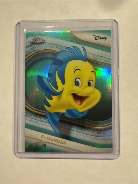 TOPPS CHROME DISNEY 2025 Flounder Aqua Mini Diamonds # 119 /199 £10.77 ...