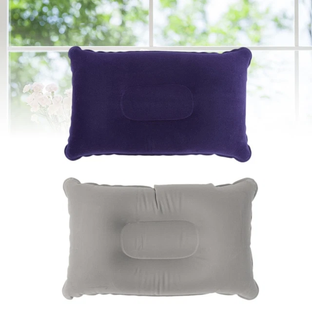 2 PCS PVC Flocking Travel Pillows Air Camping Sleeping Inflatable $21. ...