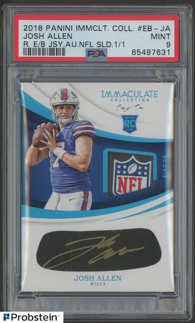 2018 IMMACULATE JOSH Allen RPA RC Rookie NFL Patch Scudo Oro AUTO 1/1 ...