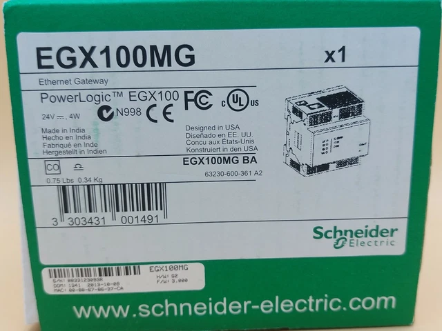 SCHNEIDER ELECTRIC POWERLOGIC Egx100 Egx100Mg Ethernet Gateway EUR 498 ...
