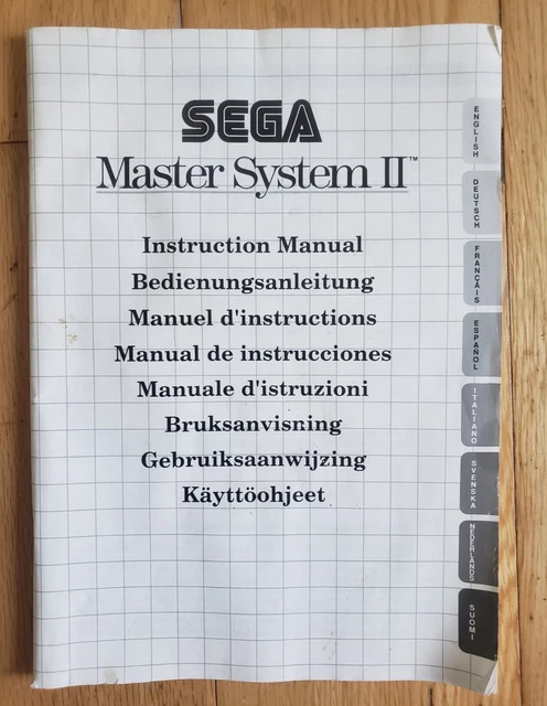 SEGA MASTER SYSTEM Ii 2 Console Instruction Manual 1992 Vintage Retro ...