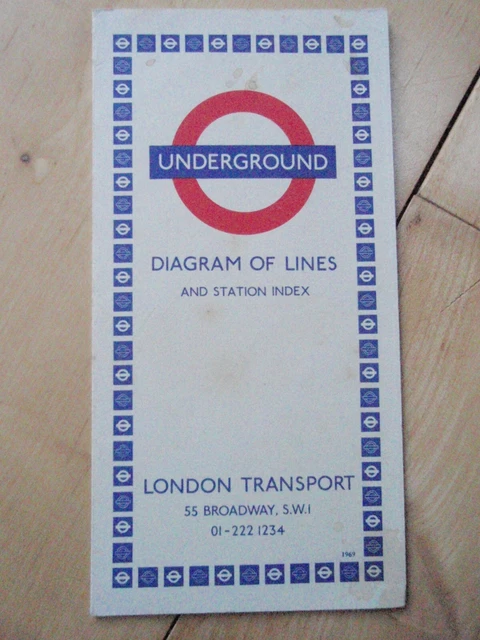 LONDON TRANSPORT 1969 Multi-Folded Underground Railway Map Harry Beck £ ...