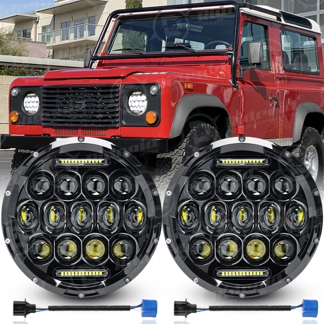FOR LAND ROVER Defender 90 110 Pair 7" inch LED Headlights Hi/Low Beam ...