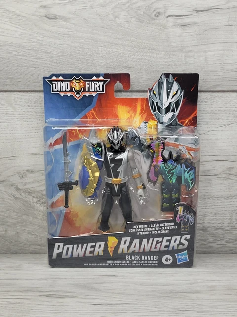 POWER RANGERS DINO Fury Black Ranger with Shield Sleeve 6" Action ...