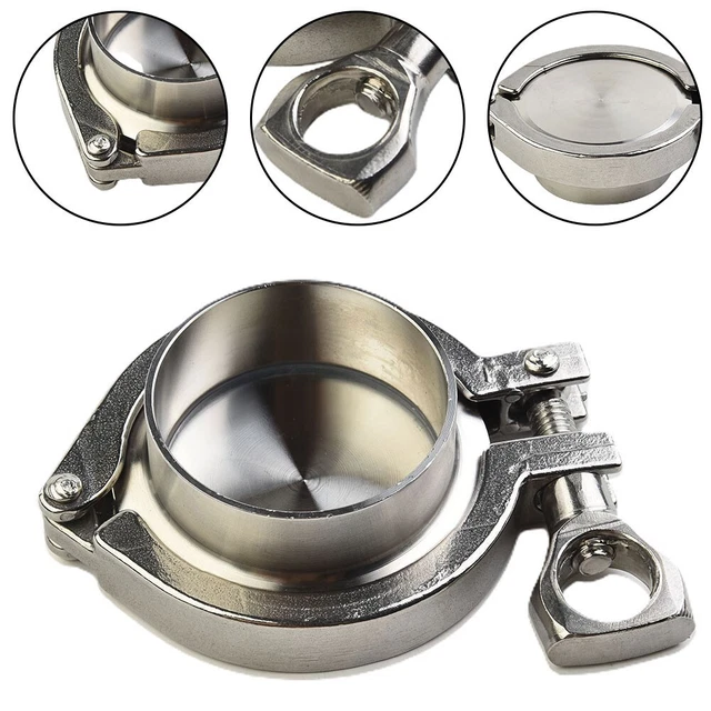 PREMIUM 2 STAINLESS Steel Tri clamp Set End Cap Weld Ferrule Triclamp ...