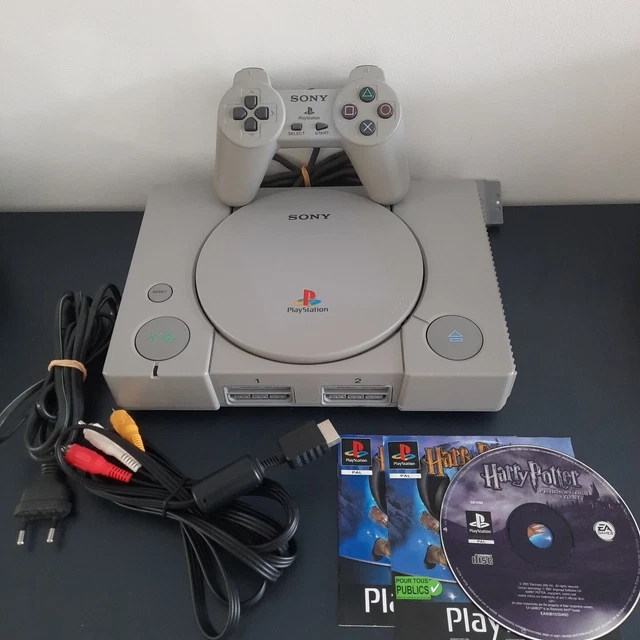 CONSOLE SONY PLAYSTATION 1 testée avec cables manette Jeu Harry Potter ...