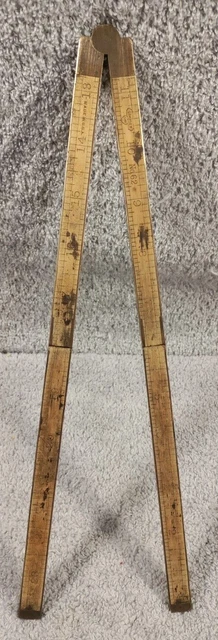 VINTAGE STANLEY NO. 62 FOLDING RULER, 24" Boxwood With Brass $19.99 ...