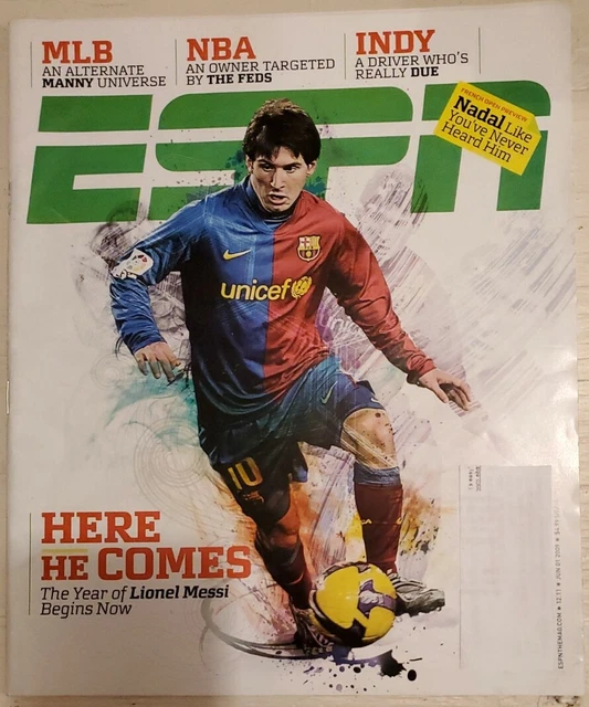 LIONEL MESSI ESPN Magazine 1 June 2009 Argentina, Barcelona, Paris ...