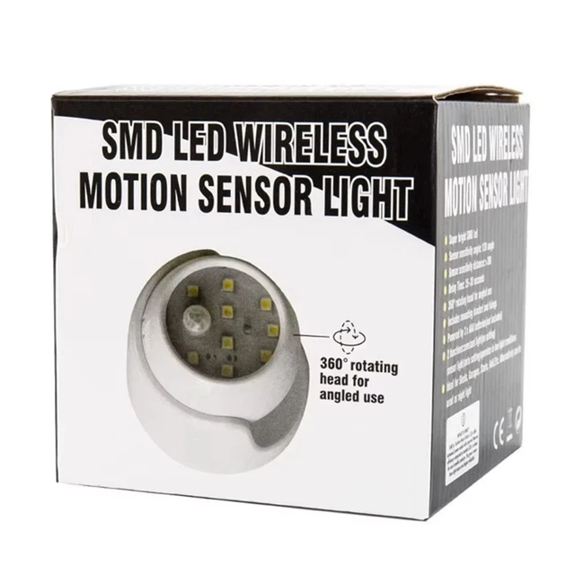 360° BATTERY OPERATED Indoor Outdoor Garden Motion Sensor Security LED ...