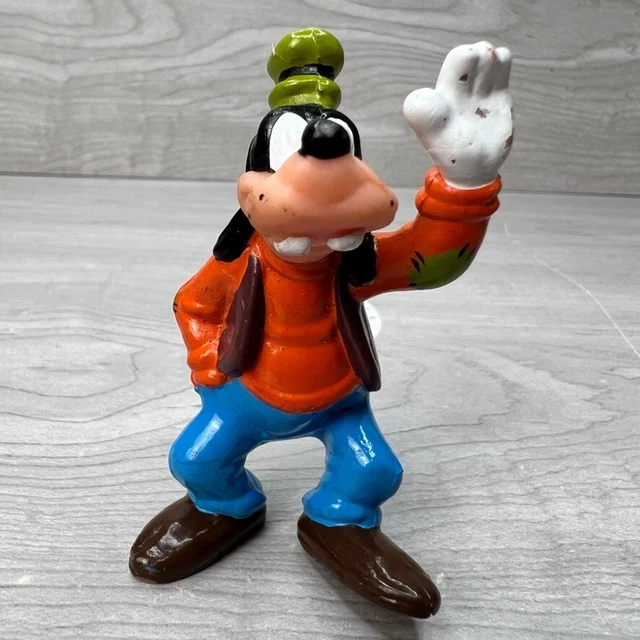 VINTAGE DISNEY GOOFY Figure Waving PVC Toy Topper 2.5" Mickey ...