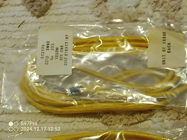 GPO CORDS, SWITCHBOARD Type 393 YELLOW x 3 OFF See Chart & Pics (New ...