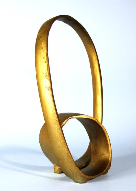 MID-CENTURY MODERN INFINITY Loop Mobius Strip Gold Metal Sculpture $99. ...