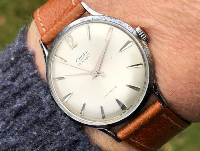 MENS VINTAGE CROFF 17 jewels swiss Watch 1960's £80.00 - PicClick UK