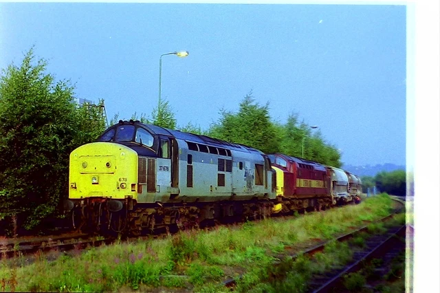 35MM RAILWAY COLOUR Negative Class 37 678 and 37686 at Cliff Vale Stoke ...