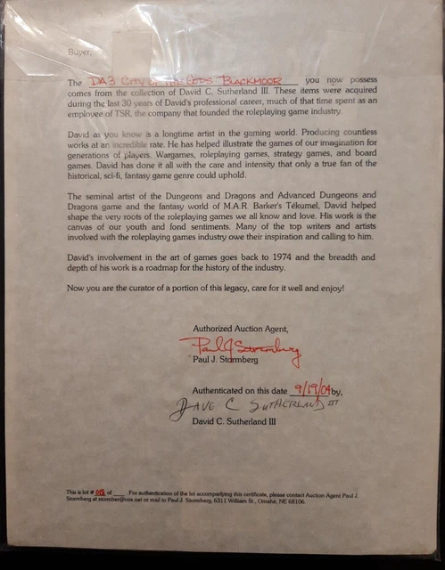 DA3 CITY OF the Gods 9191 From collection of TSR artist David C ...