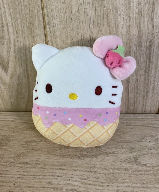 SQUISHMALLOWS HELLO KITTY Sanrio Strawberry Ice Cream Sundae 6" Soft ...