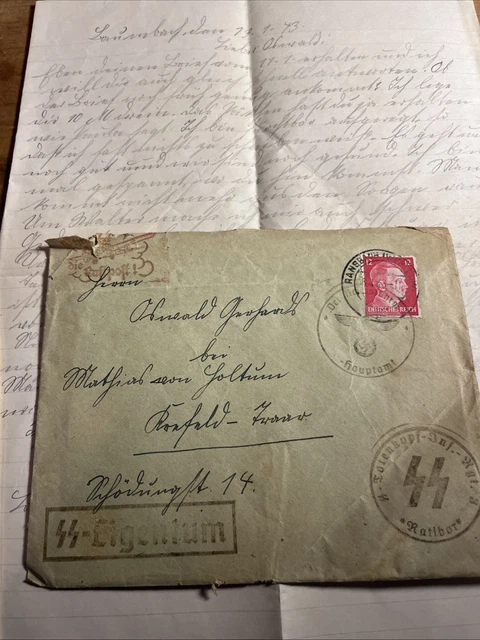 RARE WW2 GERMAN Feldpost Letter from Soldier or family Luftwaffe Wu $9. ...