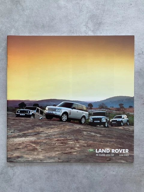 LAND ROVER RANGE UK Market Car Price List Brochure - June 2003 £7.49 ...