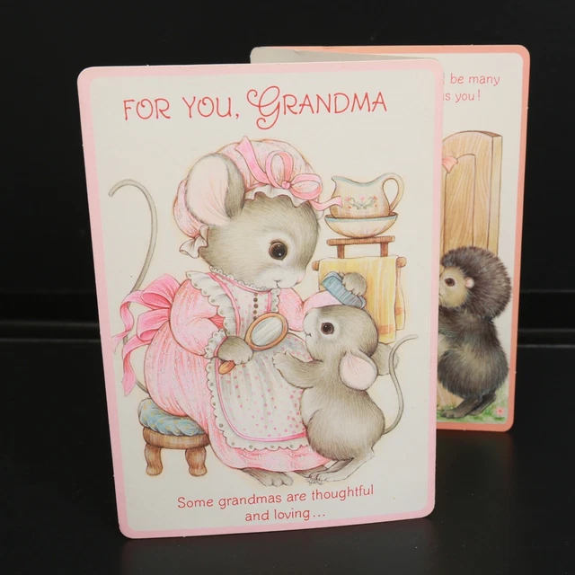 GRANDMA BIRTHDAY CARD from Child Mice Ducklings Hallmark Ephemera Used ...