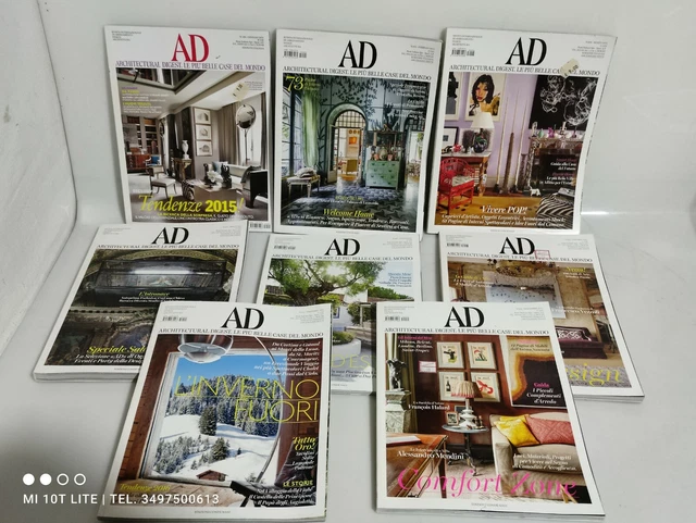 8 RIVISTE AD Architectural Digest.design 2015 Incompleta Edizione Ita ...