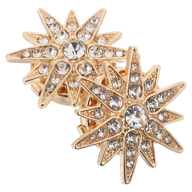 DECORATIVE BUTTON COVERS Rhinestone Buttons Clip-on Embellishments for ...