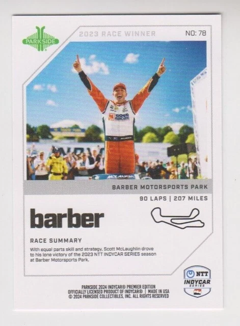 2024 PARKSIDE INDYCAR SCOTT MCLAUGHLIN Indianapolis 500 pilote de ...