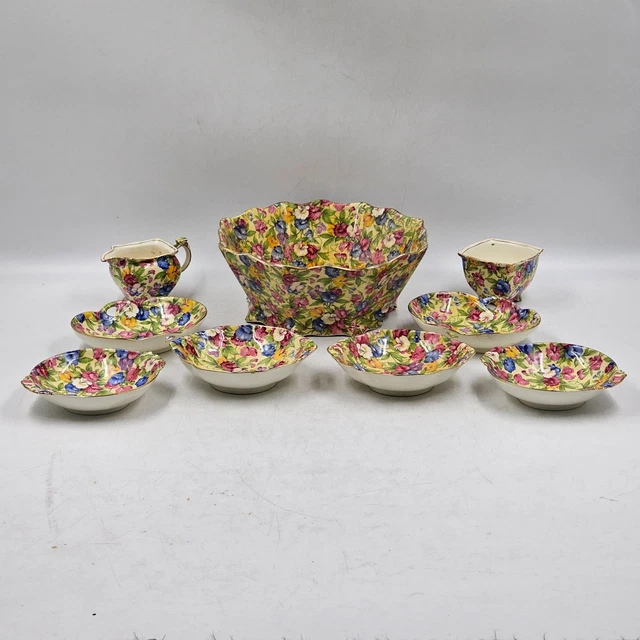 9PCS ROYAL WINTON Grimwades Sweet Pea Bowls, Creamer & Sugar Bowl (H5 ...