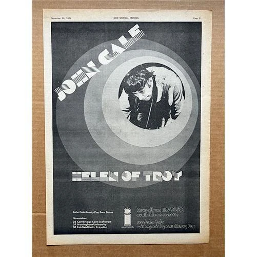 JOHN CALE HELEN OF TROY POSTER SIZED original music press advert from ...