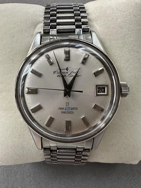 CITIZEN JET AUTO Dater AF1407056 Vintage St. Acier Automatique Montre ...