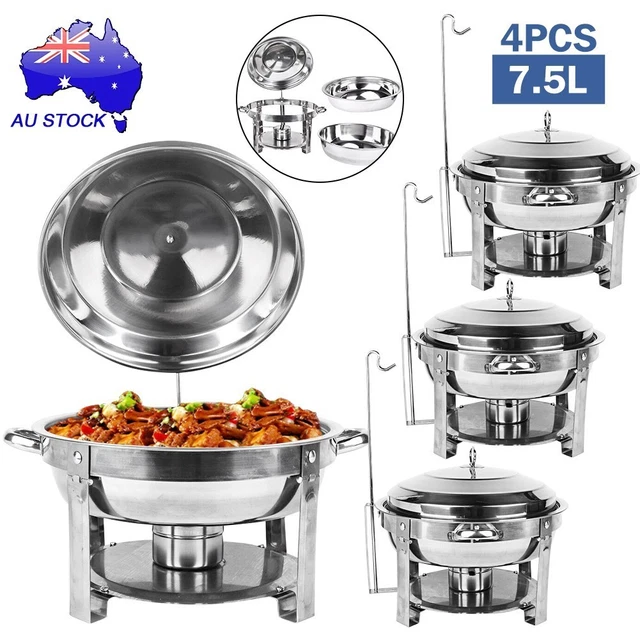 4PACK 7.5L STAINLESS Steel Chafing Dish Buffet Food Warmer Bain Marie ...