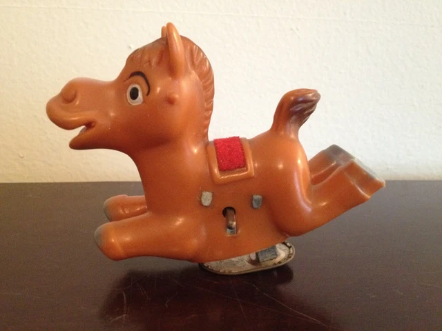 VINTAGE CRAGSTAN KEY Wind Up Toy Plastic Rocking Bucking Horse $55.00 ...