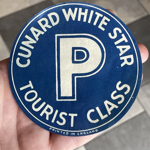 VINTAGE MID-CENTURY ORIGINAL 1950s Cunard P Tourist Class Baggage ...