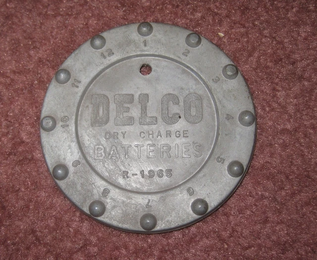 VINTAGE C. 1965 DELCO DRY CHARGE BATTERIES Terminal Date Code Stamp ...