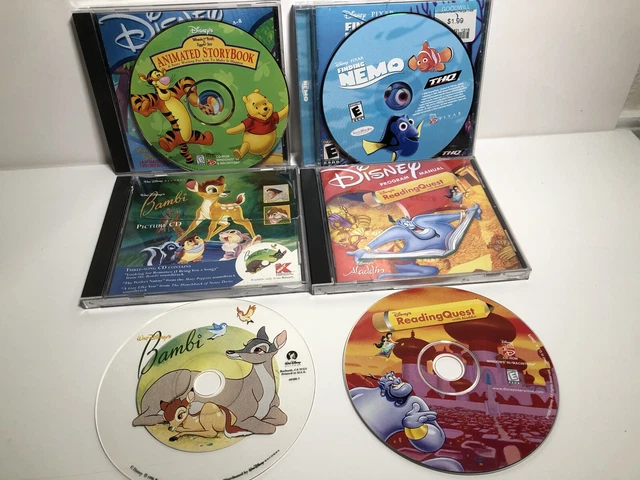 DISNEY INTERACTIVE PC CD-ROM Winnie The Pooh Storybook, Bambi, Aladdin ...