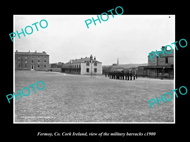 OLD POSTCARD SIZE PHOTO OF FERMOY CORK IRELAND VIEW OF MILITARY ...