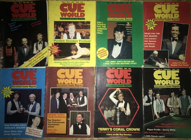 8 CUE WORLD snooker magazines (1982/83) £30.00 - PicClick UK