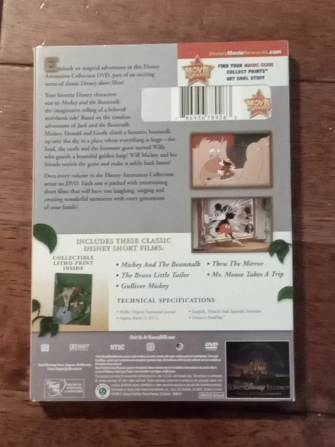 COLLECTION D'ANIMATION DISNEY volume 1 | DVD Mickey et le haricot ...