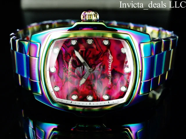INVICTA MEN'S GRAND LUPAH ABALONE PURPLE Dial IRIDESCENT Stainless ...