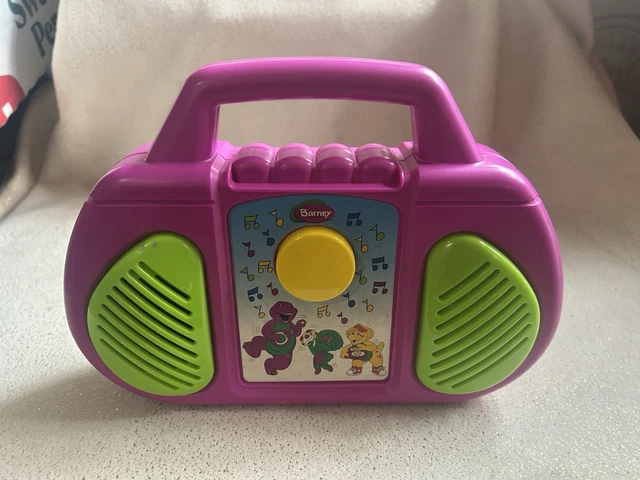 BARNEY MUSICAL RADIO Stereo Boombox Songs Purple Dinosaur Tested Works ...