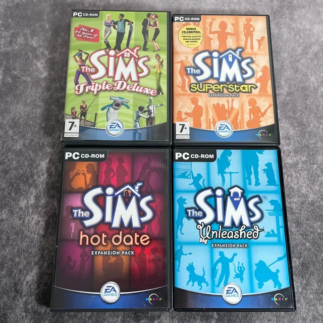 THE SIMS PC Game Bundle Triple Deluxe 3 Expansions Hot Date Unleashed ...