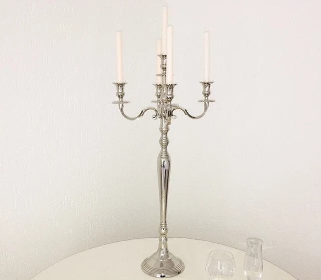 KERZENSTÄNDER 5-ARMIG KERZENLEUCHTER Kandelaber aus Metall silber 80cm NEU! EUR 31,95 - PicClick DE