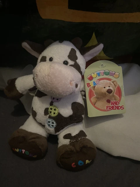 BUTTONS COW 15& Soft Toy Plush Button Bear And Friends Humatt Brown ...