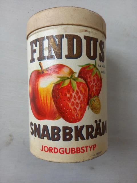 ANCIEN POT CONFITURE FRAISE Carton Suède FINDUS VINTAGE Ancien Sweden ...