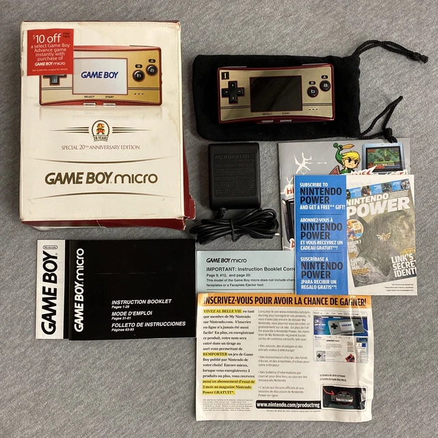 NINTENDO GAMEBOY MICRO System - 20th Anniversary Red & Gold - Complete ...